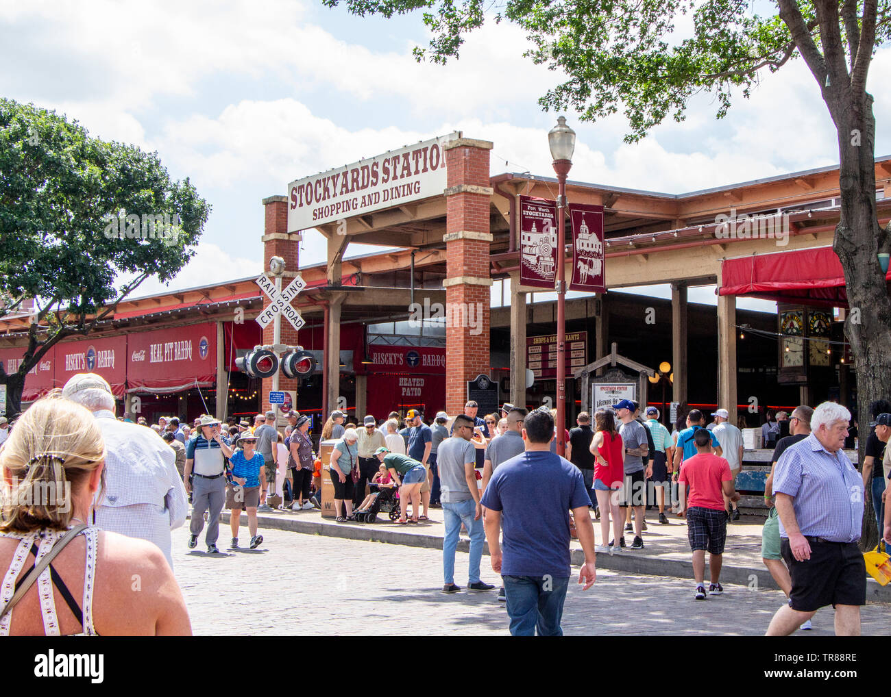 Fort Worth, Texas - MAY 24, 2019: Stockyards Station, busy street ...