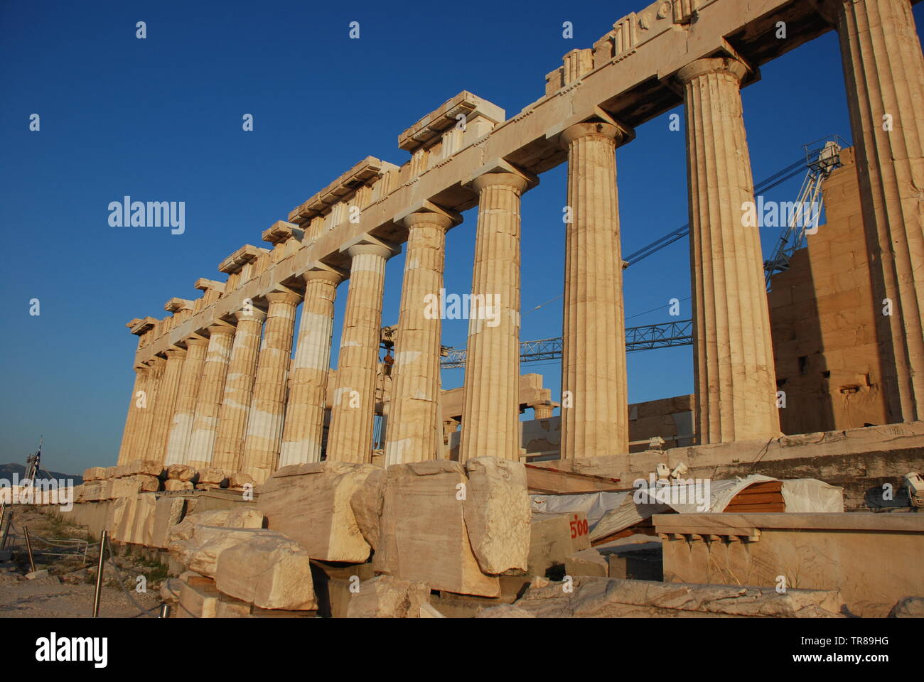 Tourists on the Acropolis of Athens in Greece, June 2018 Stock Photo ...