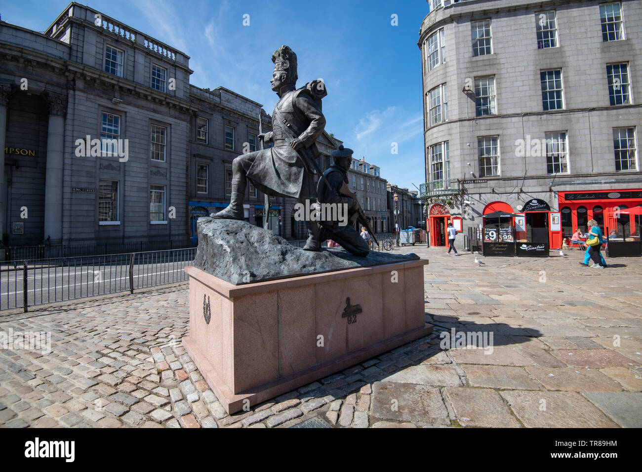 Gordon Highlander Memorial, Castlegate, Aberdeen, Scotland, UK Stock ...