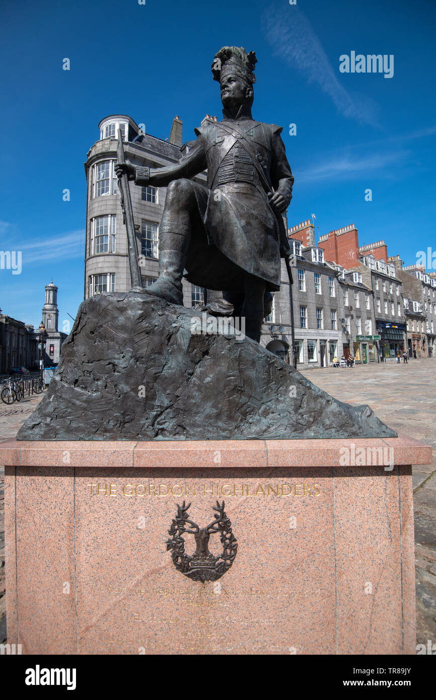 Gordon Highlander Memorial, Castlegate, Aberdeen, Scotland, UK Stock ...