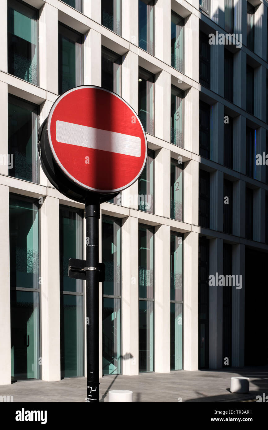 UK,London, City of London- no entry sign in the financial district ...