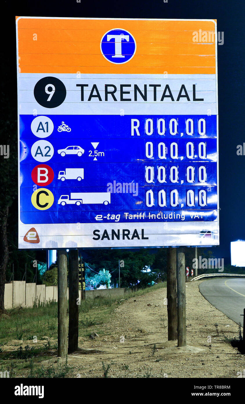 Johannesburg, South Africa - October 24 2011: Motorway Signs on Highway ...