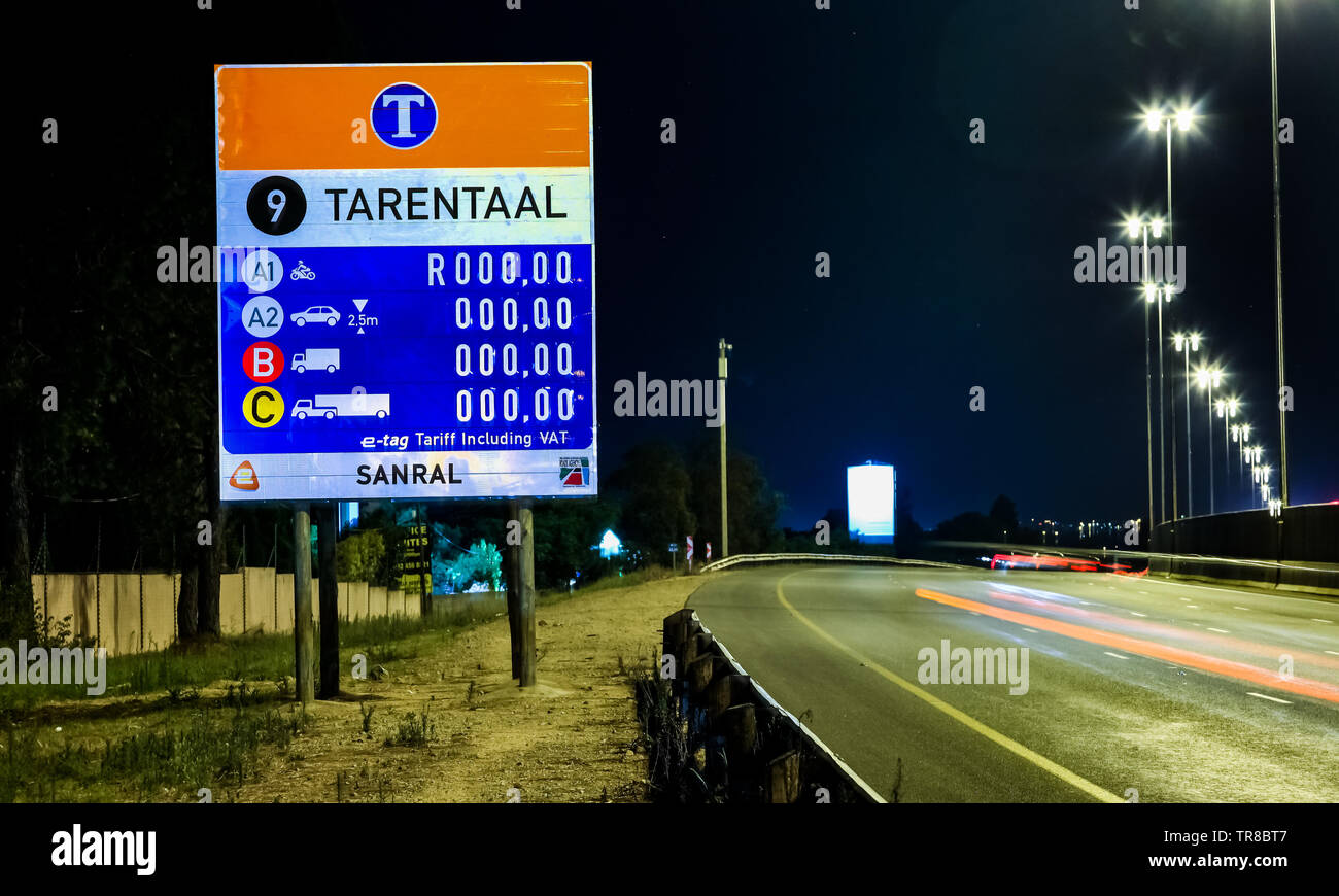 Johannesburg, South Africa - October 24 2011: Motorway Signs on Highway ...
