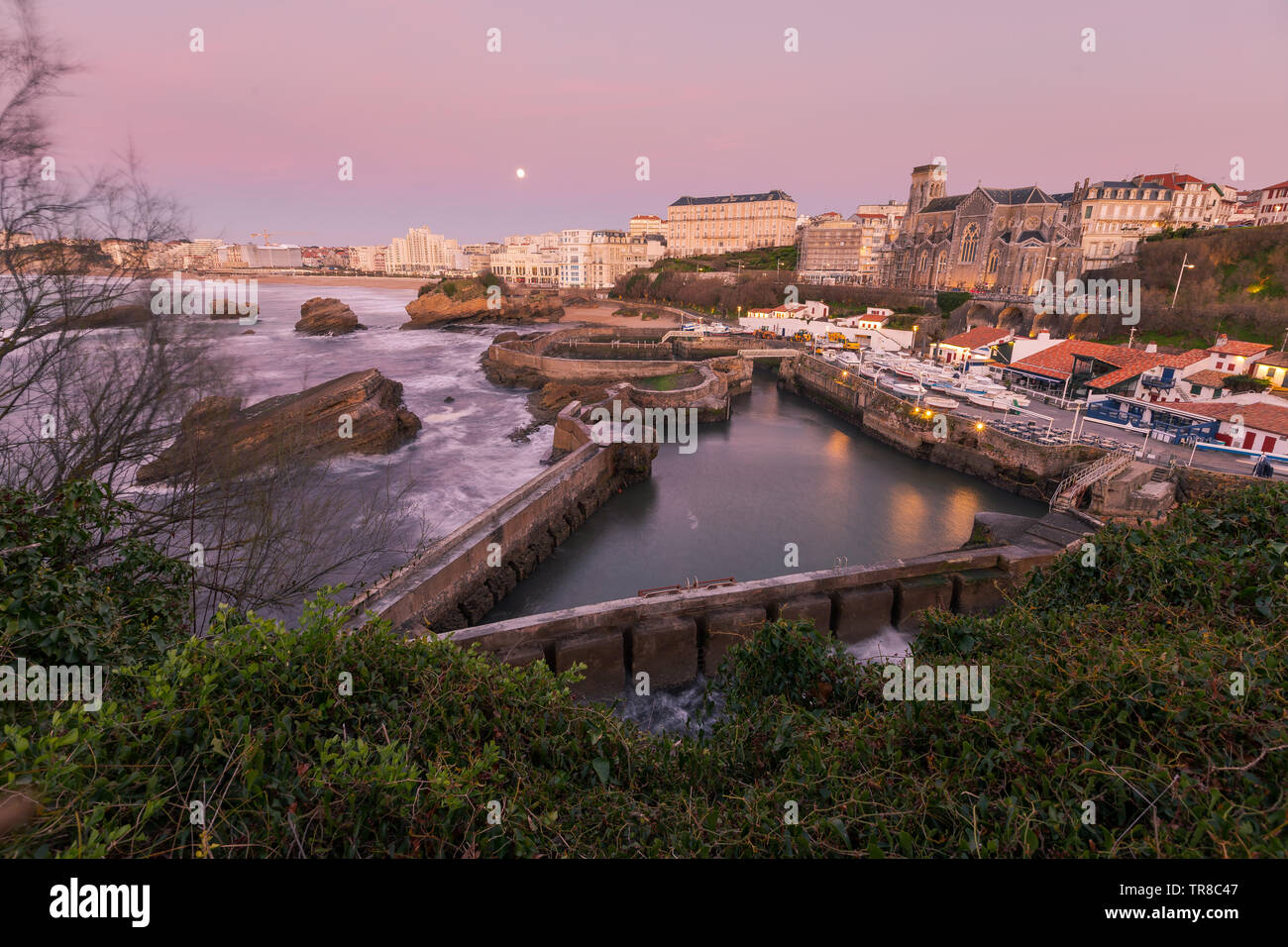 City of Biarritz with its beautiful coast, at the North Basque Country ...