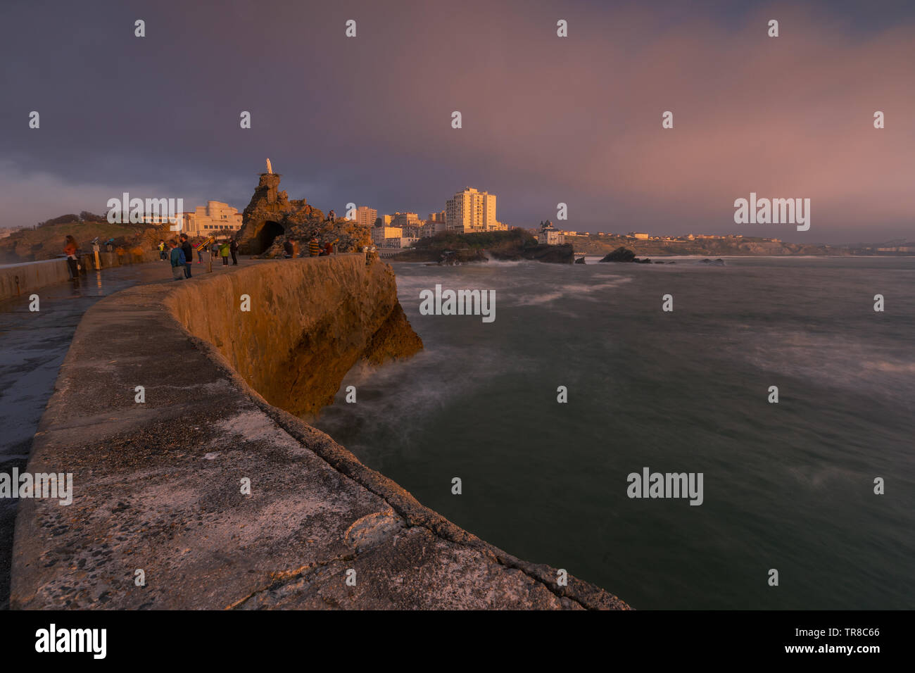 City of Biarritz with its beautiful coast, at the North Basque Country ...