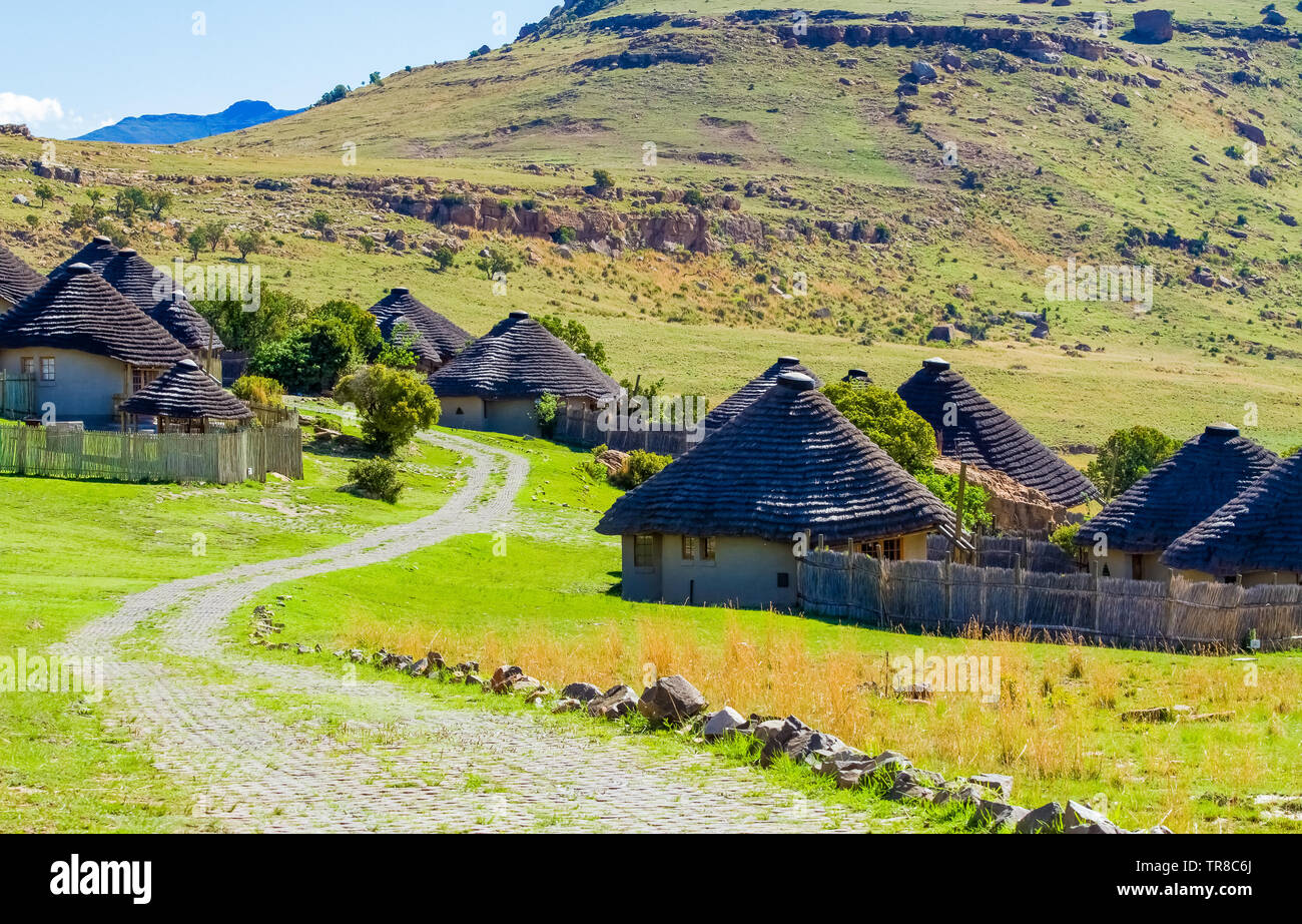 Basotho Cultural Village in Drakensberg Mountains South Africa Stock ...