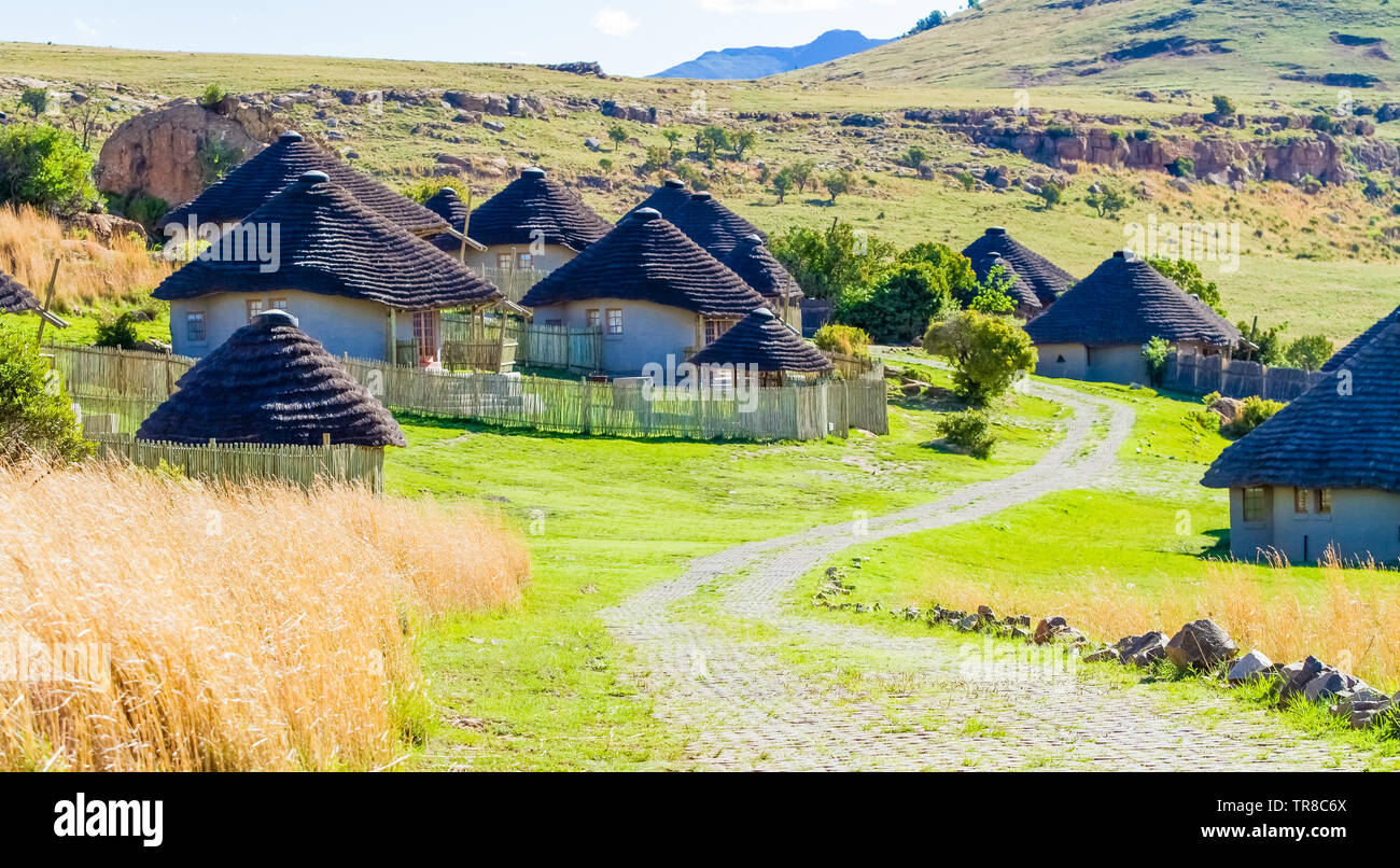 Basotho Cultural Village in Drakensberg Mountains South Africa Stock ...
