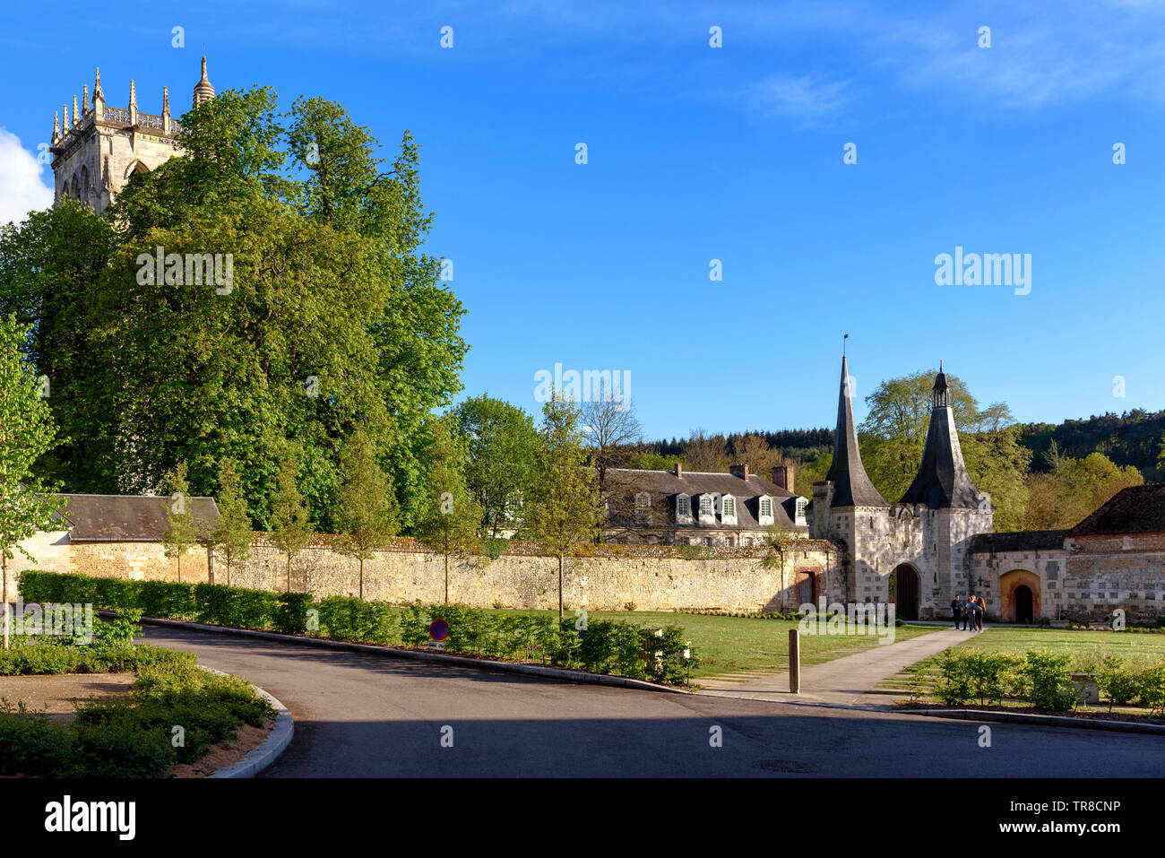 The gate that serves as the entryway to Bec Abbey in Le Bec-Hellouin on ...