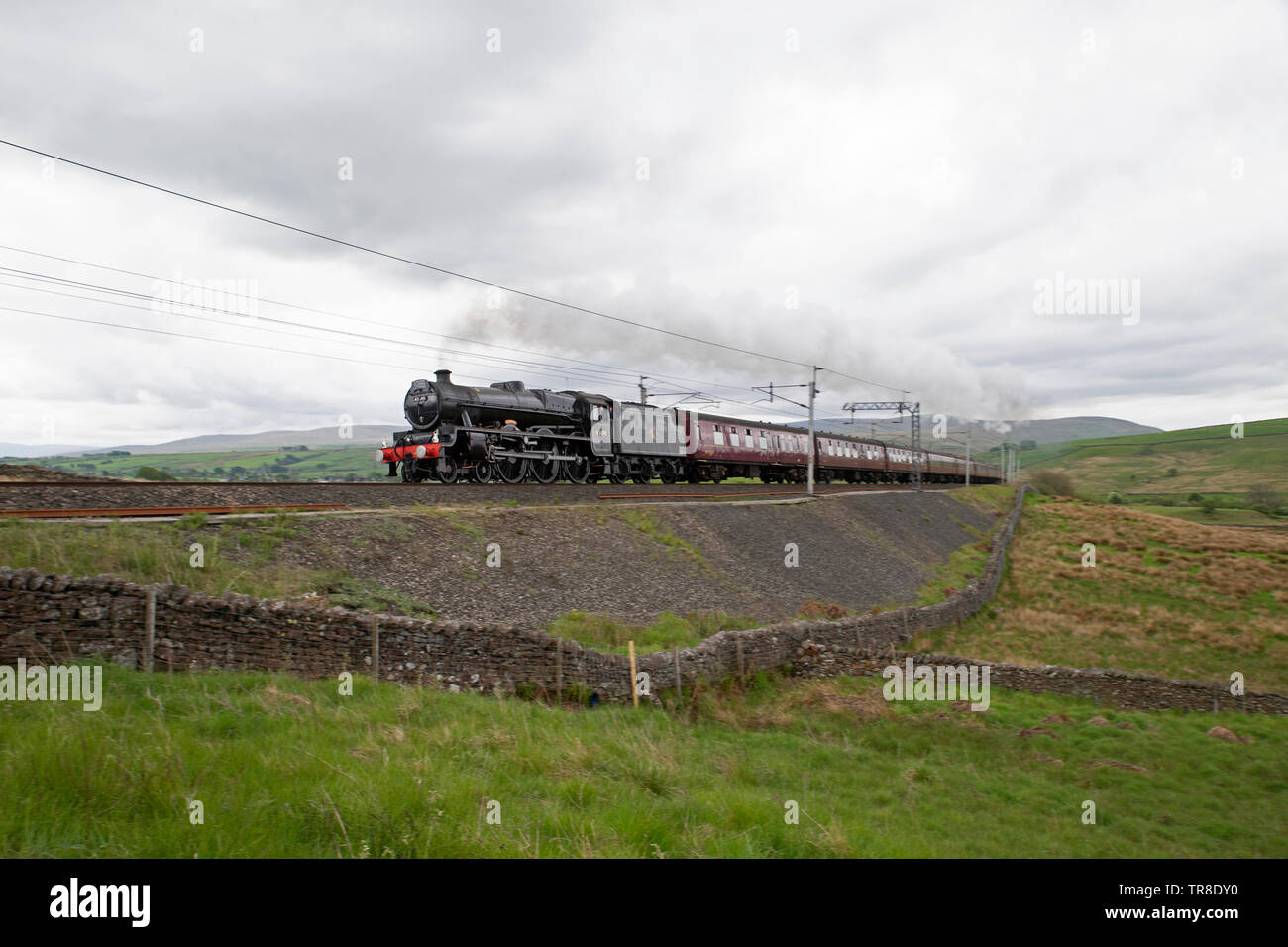 Steam Locomotive, LMS Jubilee Class, 45690 Leander at Tebay Stock Photo ...