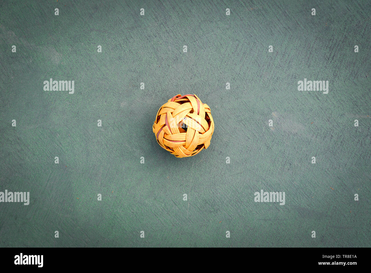 Sepak Takraw ball or rattan ball on field of sepak takraw court on ...