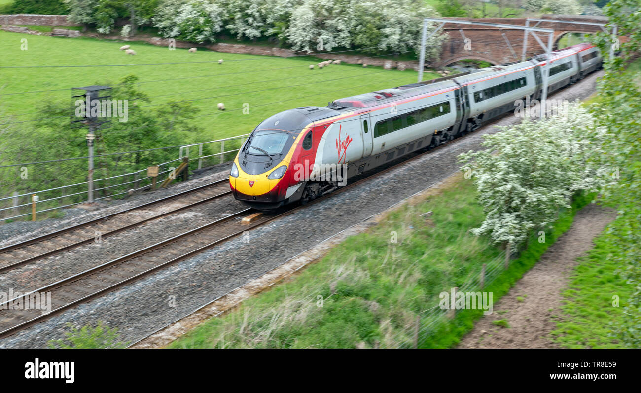 Virgin Class 390 Pendolino Train (390-138) on the West Coast Line near ...