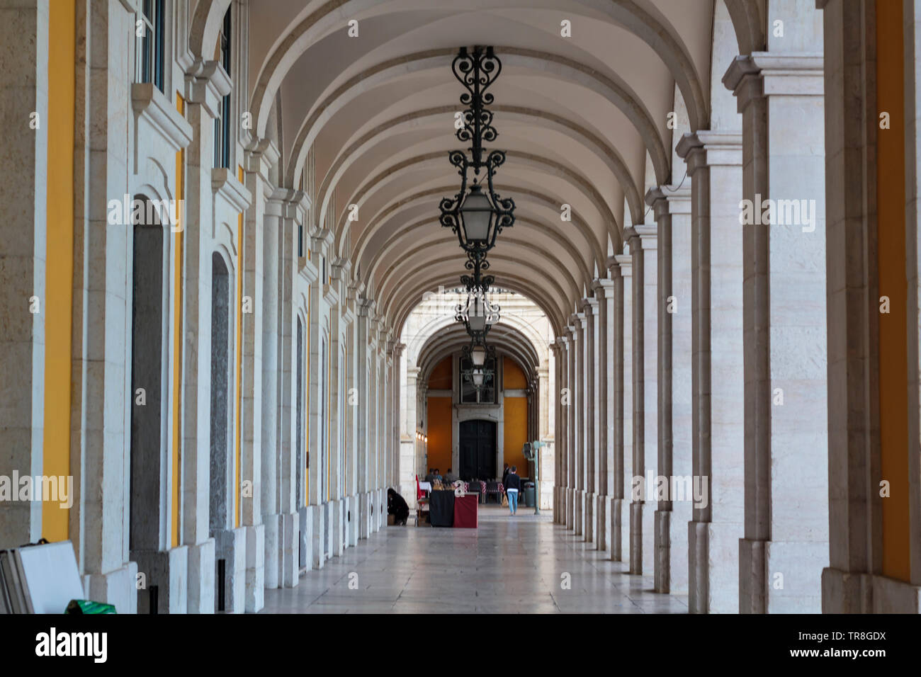 Historical Hallway with columns Stock Photo - Alamy
