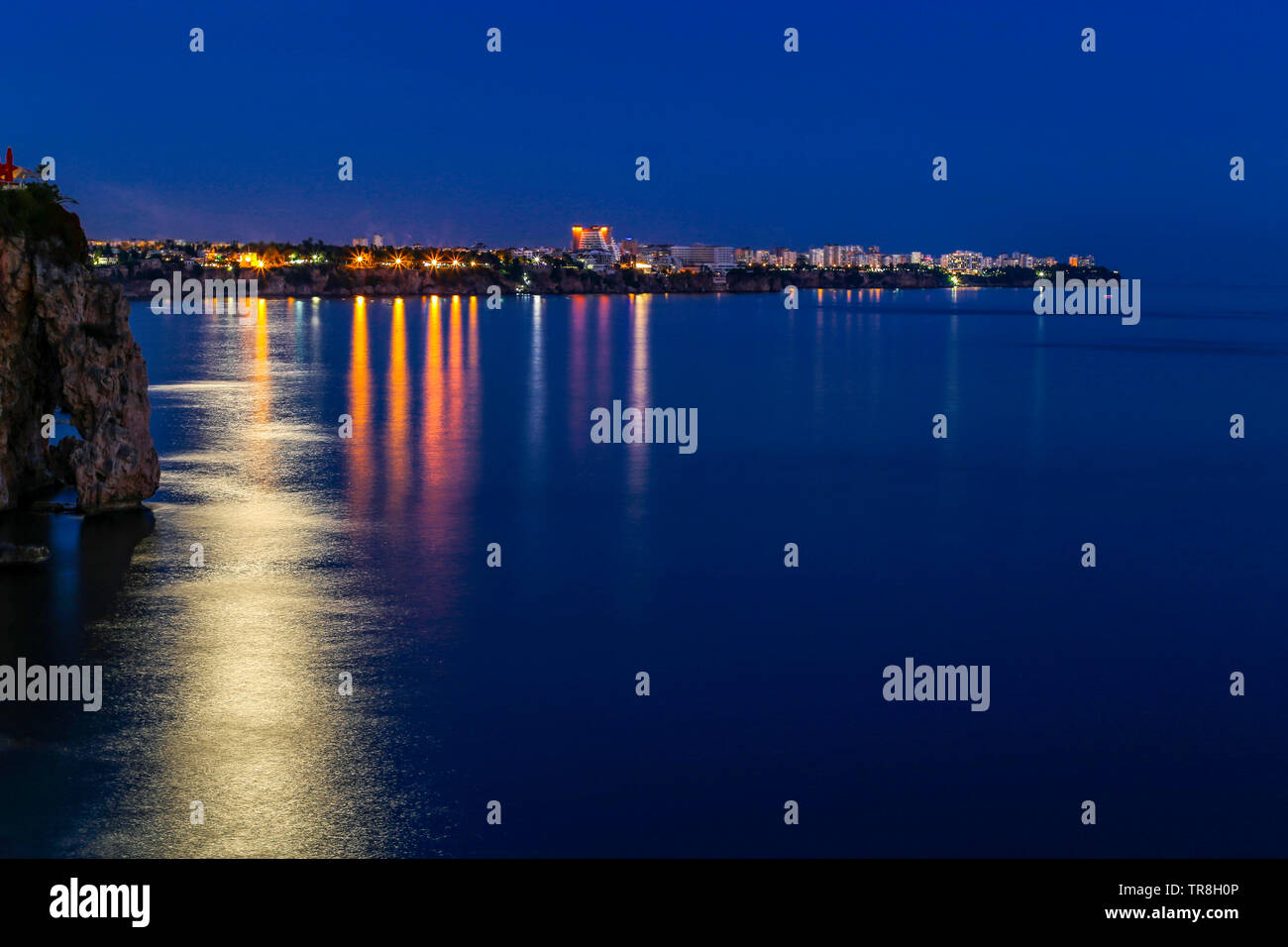 Antalya night view and Mediterranean Stock Photo - Alamy