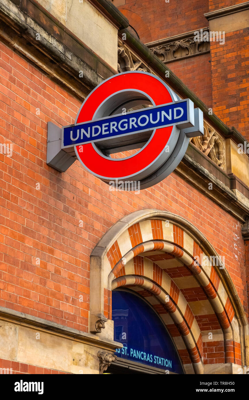 London, UK - May 12 2018: London underground at St Pancras station, a ...