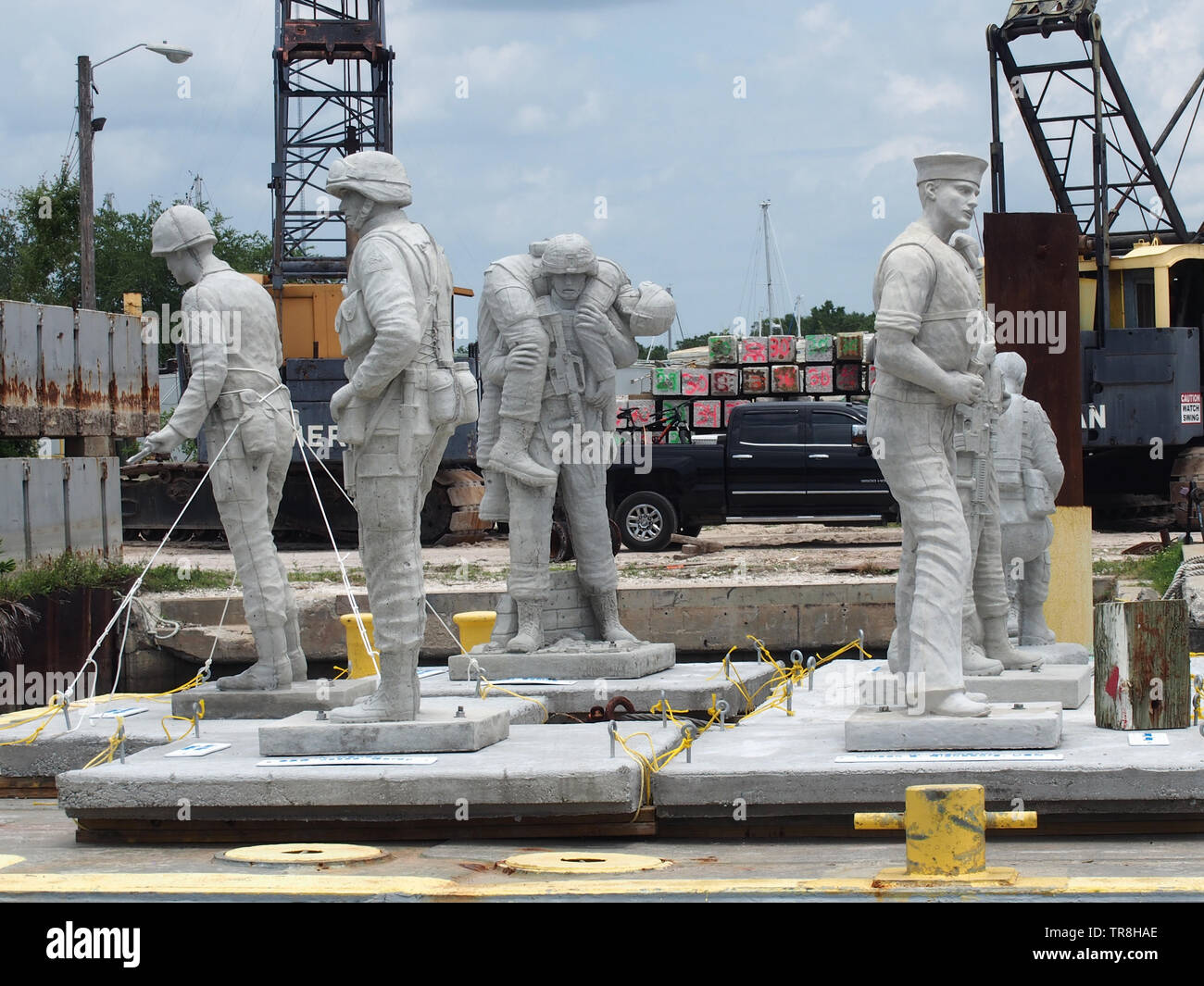 Circle of Heroes Sculptures await placement as reefs at the bottom of ...