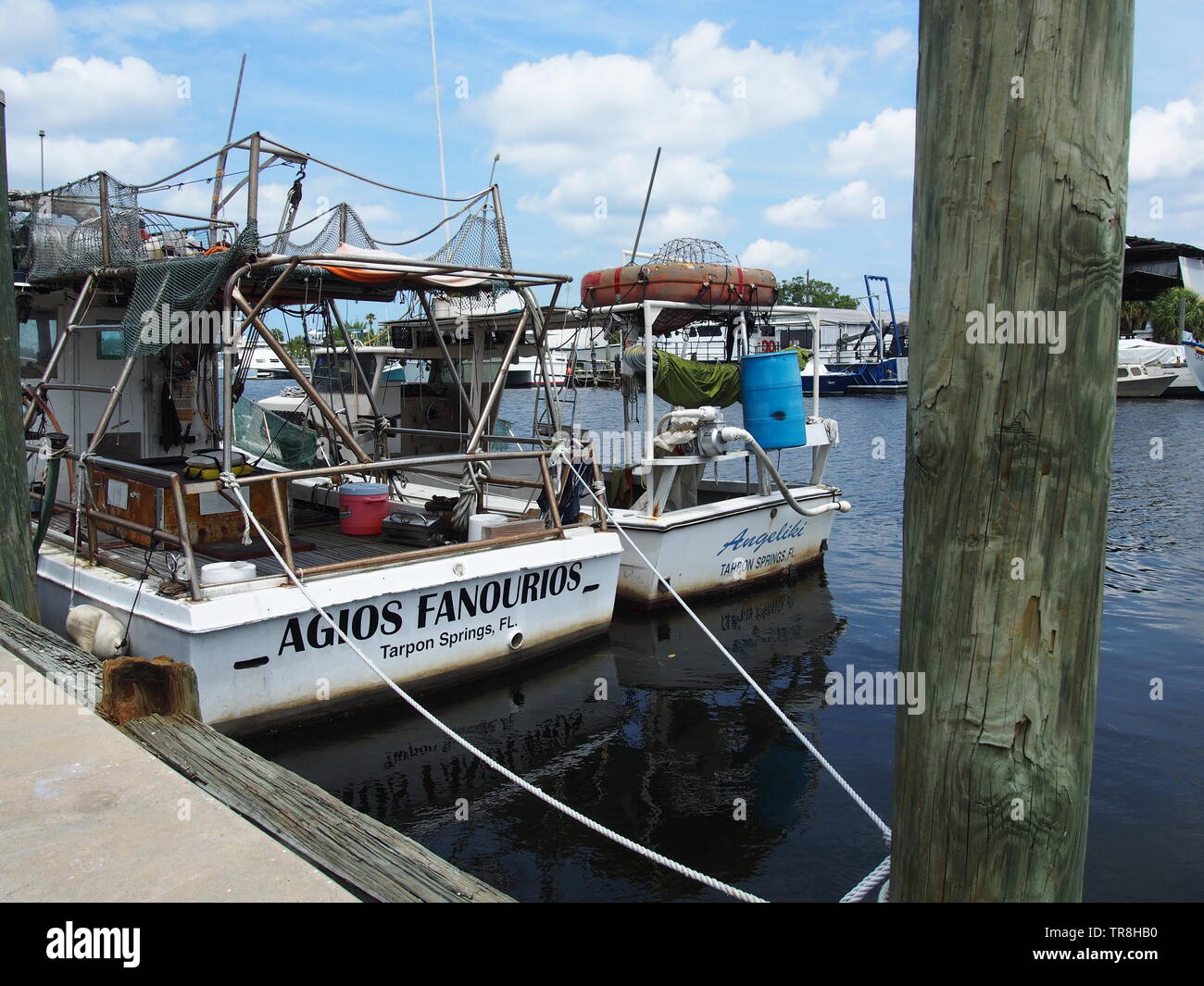 Working Sponge Boats Docked at Tarpon Springs, Florida, USA, May 9 ...