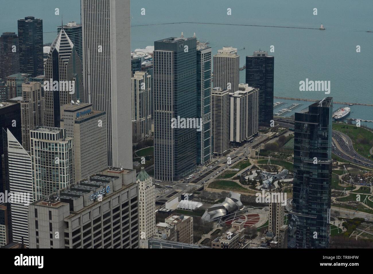 The view of Chicago from atop the Willis Tower, central Loop, Chicago ...