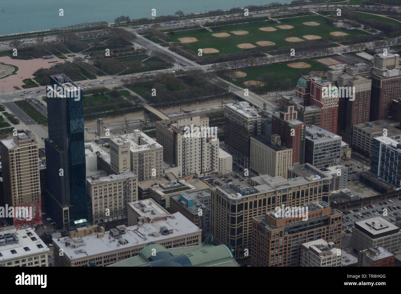 The view of Chicago from atop the Willis Tower, central Loop, Chicago ...