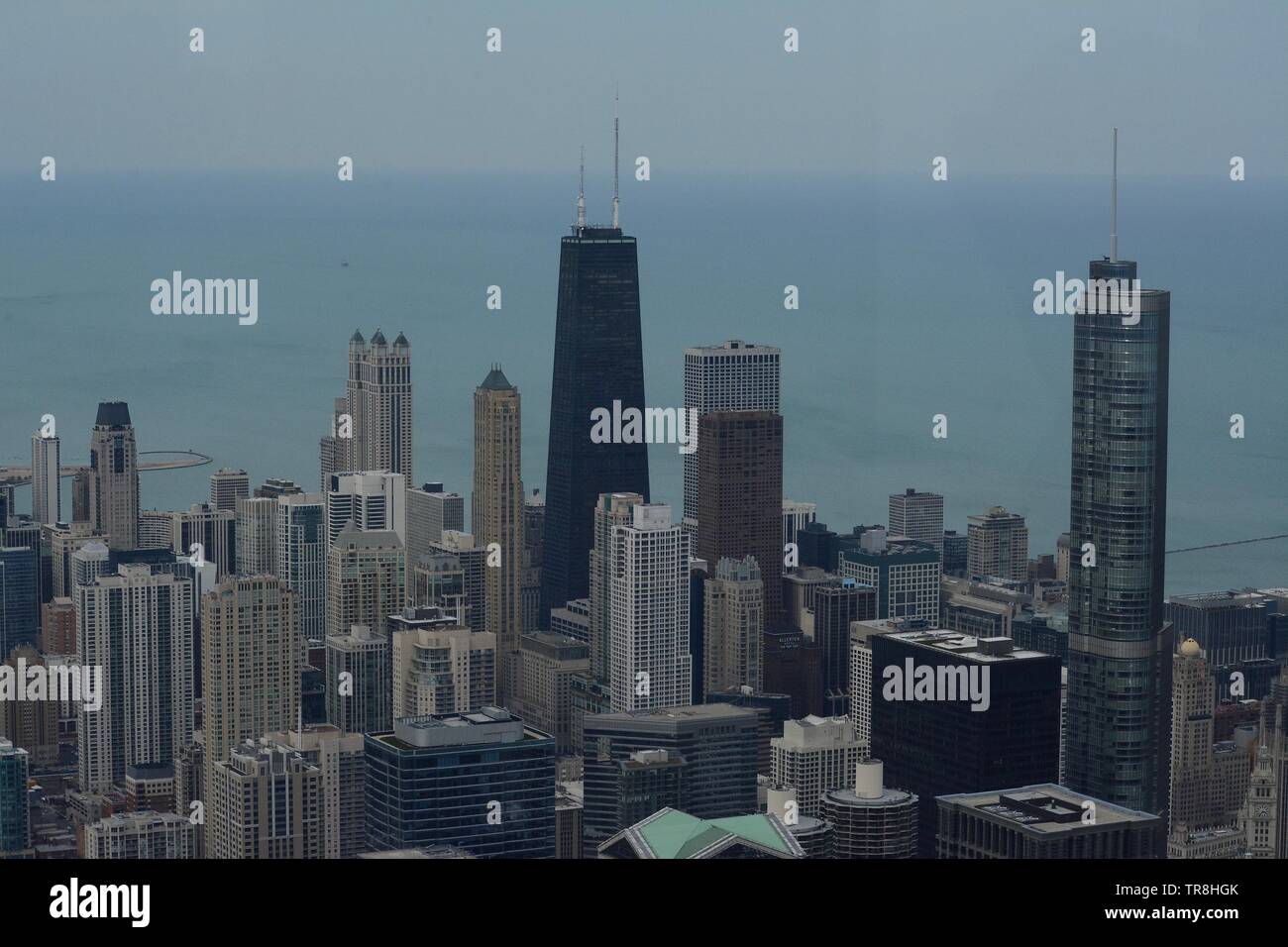 The view of Chicago from atop the Willis Tower, central Loop, Chicago ...