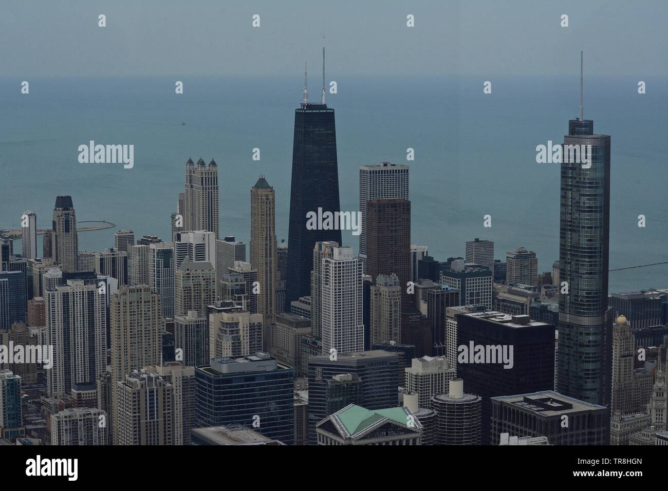 The view of Chicago from atop the Willis Tower, central Loop, Chicago ...