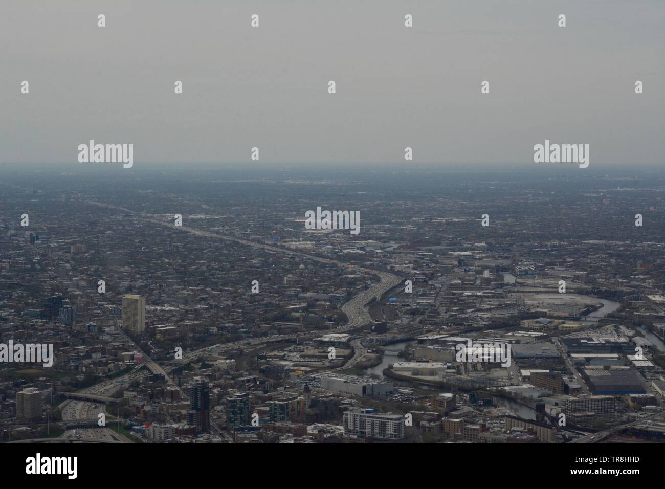 The view of Chicago from atop the Willis Tower, central Loop, Chicago ...