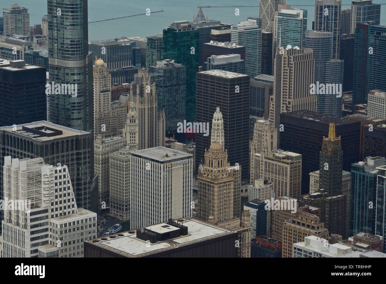 The view of Chicago from atop the Willis Tower, central Loop, Chicago ...
