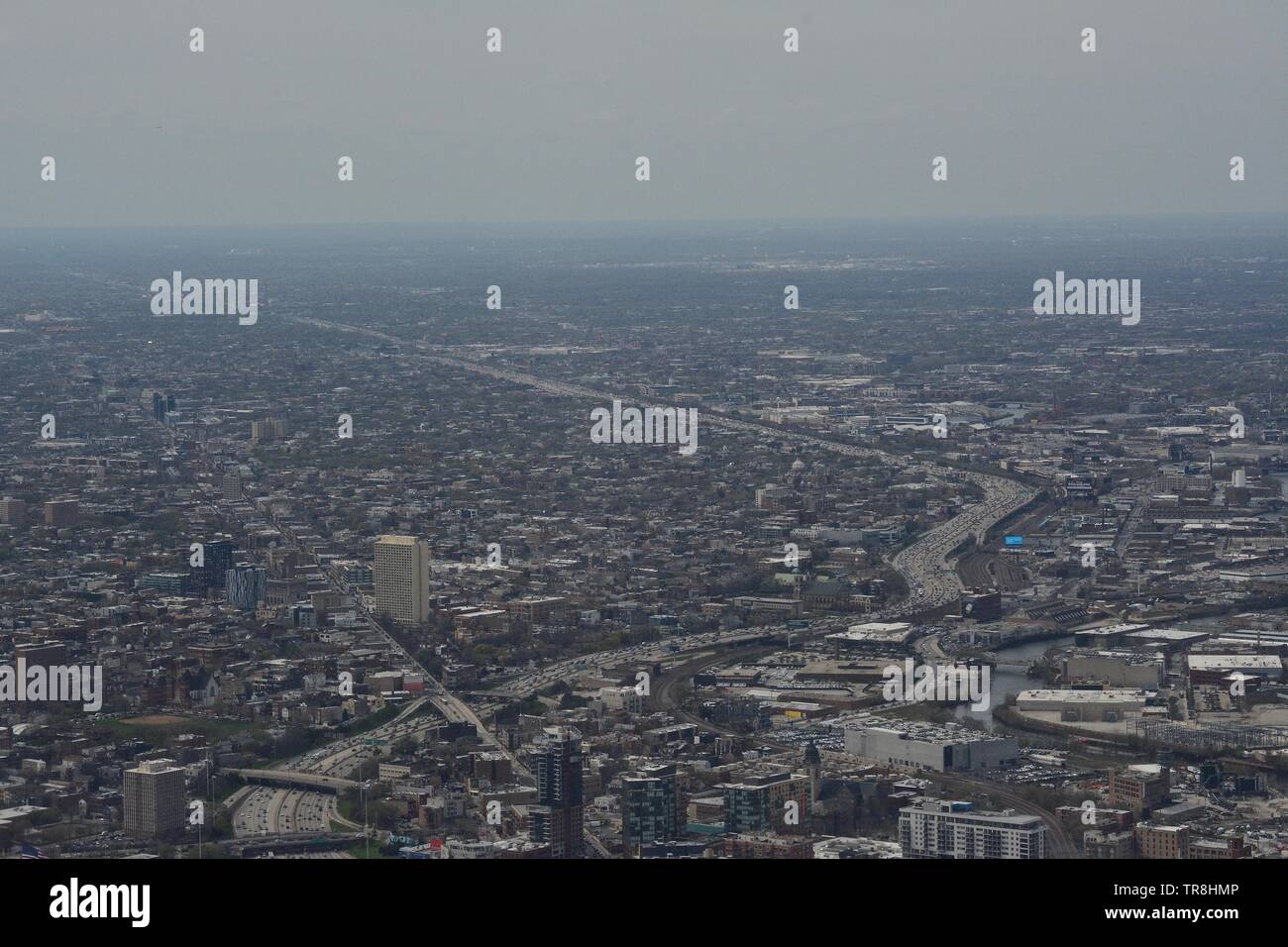 The view of Chicago from atop the Willis Tower, central Loop, Chicago ...
