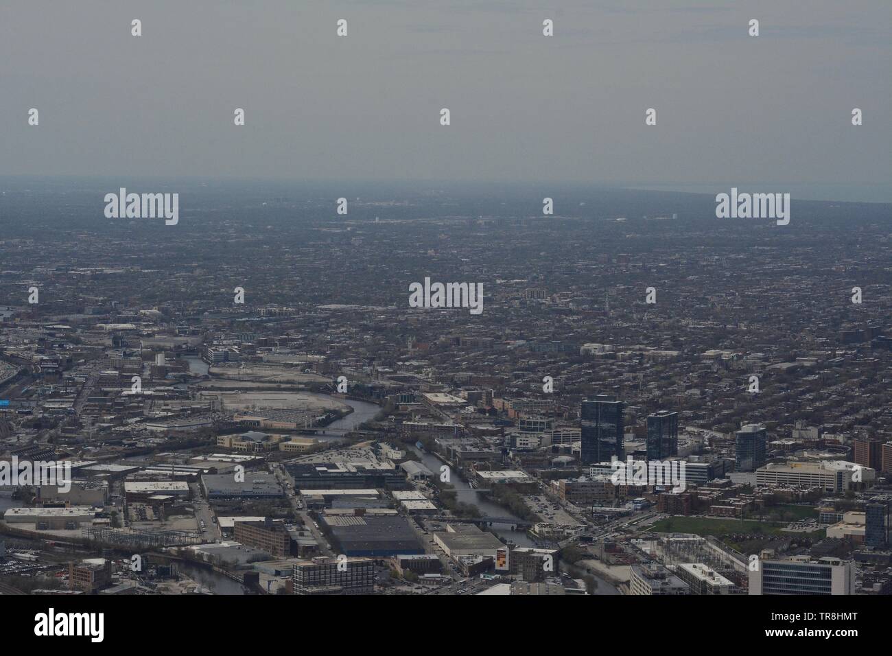 The view of Chicago from atop the Willis Tower, central Loop, Chicago ...