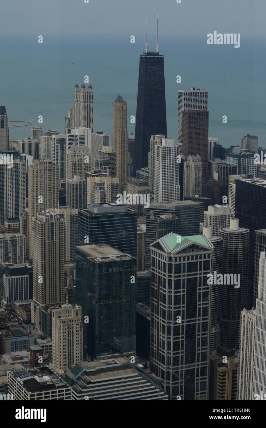 The view of Chicago from atop the Willis Tower, central Loop, Chicago ...