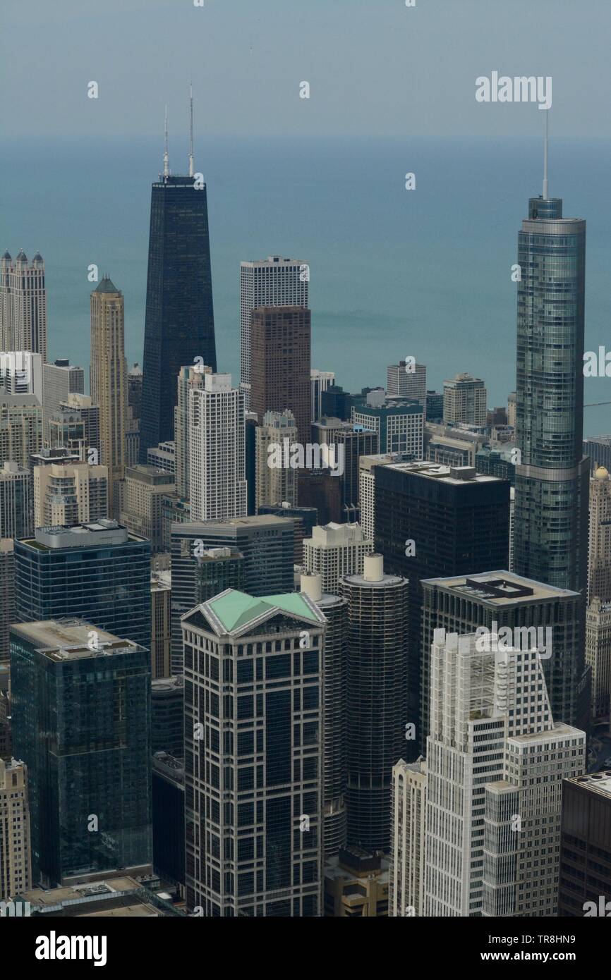 The view of Chicago from atop the Willis Tower, central Loop, Chicago ...