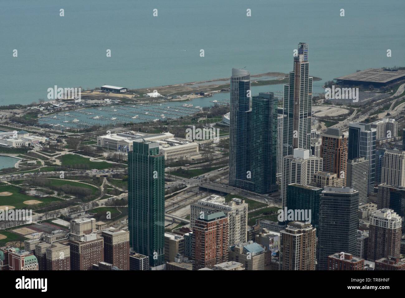 The view of Chicago from atop the Willis Tower, central Loop, Chicago ...