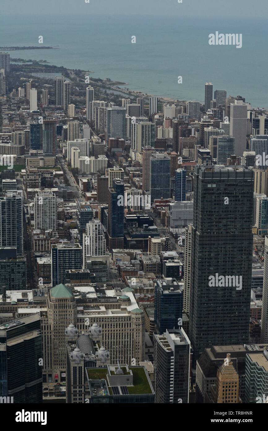 The view of Chicago from atop the Willis Tower, central Loop, Chicago ...