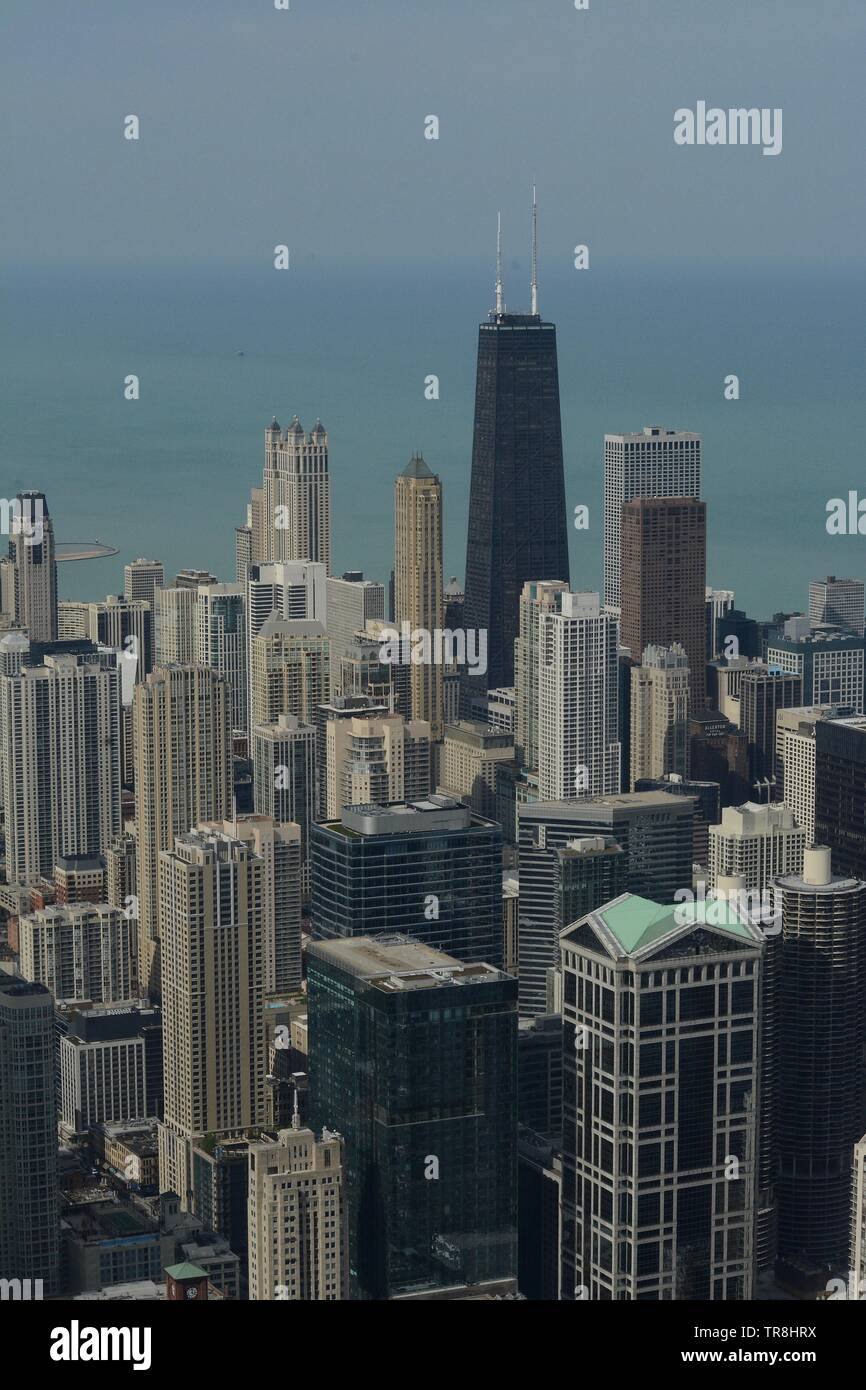 The view of Chicago from atop the Willis Tower, central Loop, Chicago ...