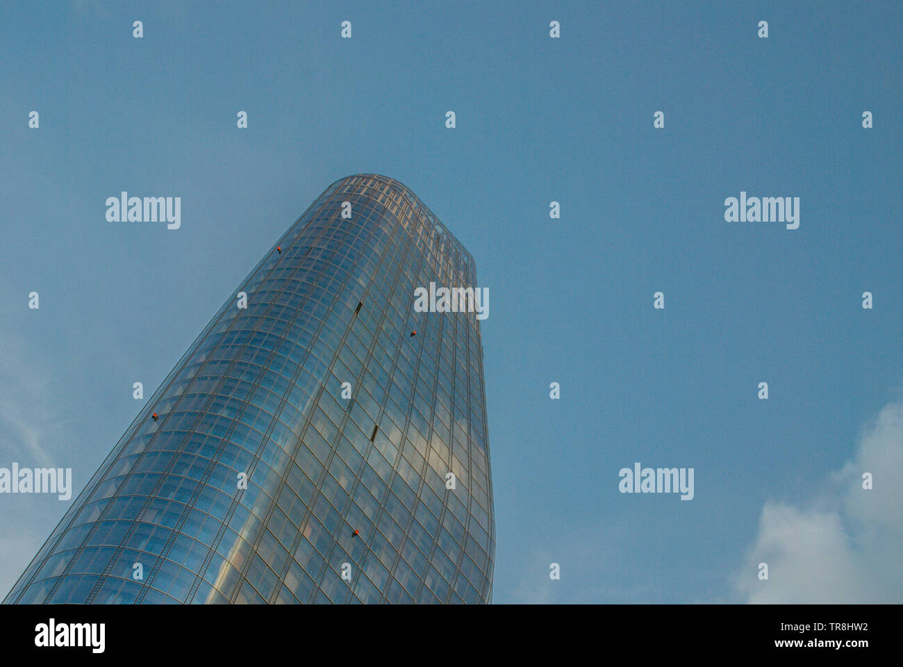 London, United Kingdom - April 17, 2019 : angular geometric mirror ...