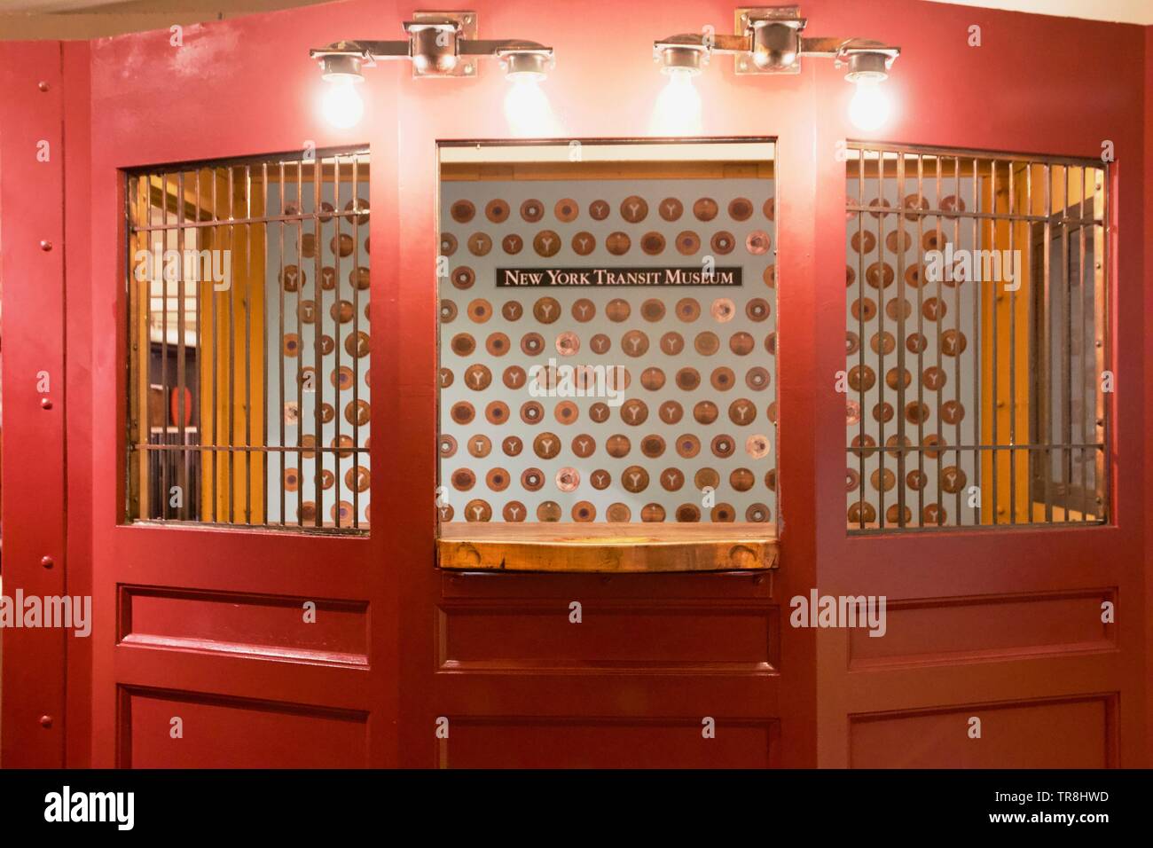 Ticket booth at New York Transit Museum in Brooklyn, New York City ...