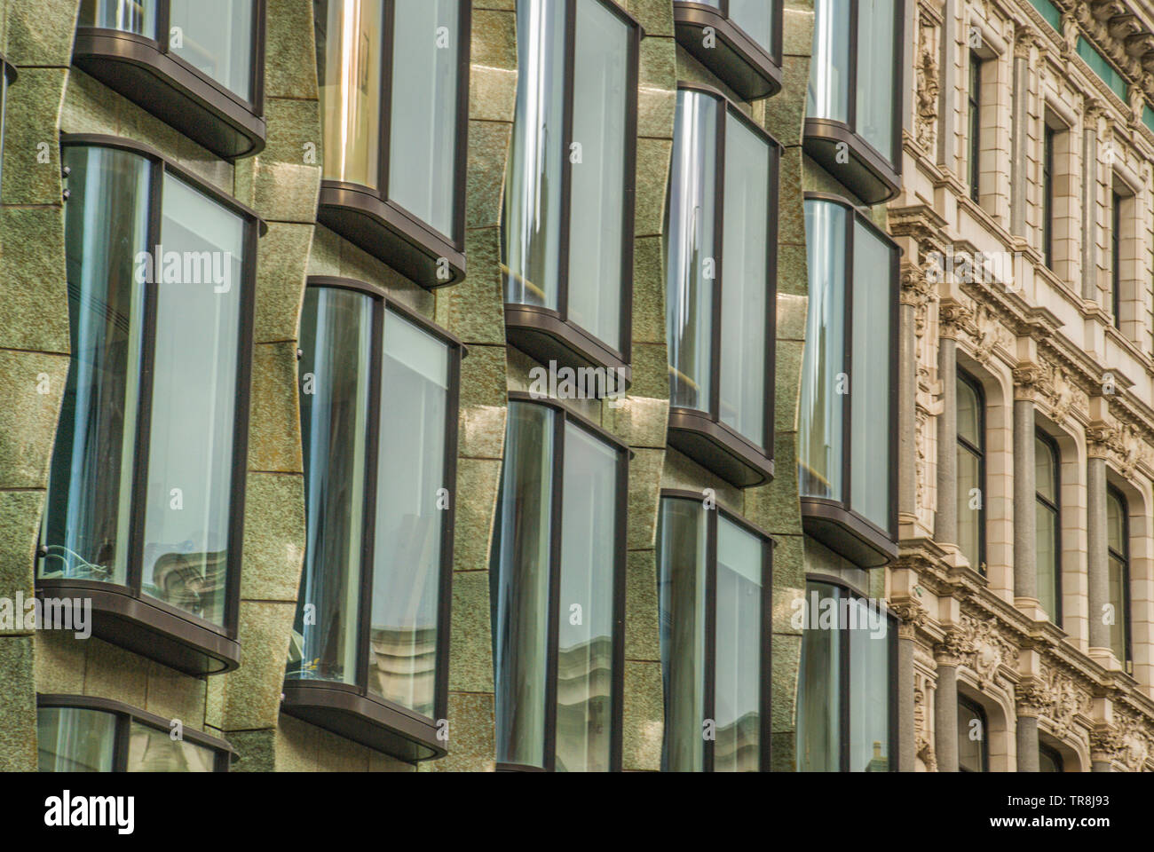 Abstract images of geometric shapes on buildings in London, suitable ...