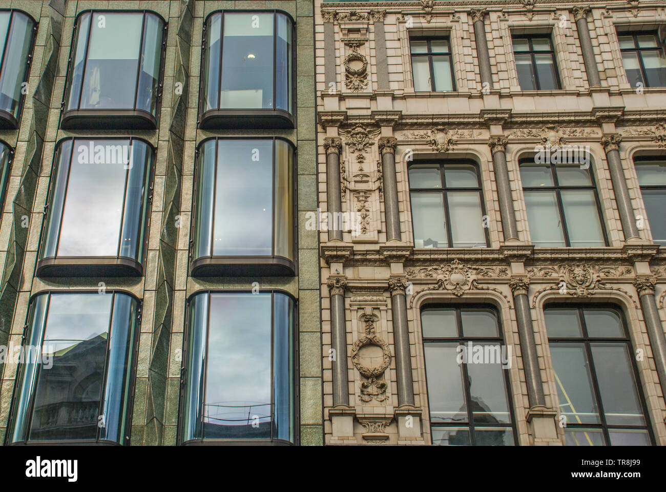 Abstract images of geometric shapes on buildings in London, suitable ...