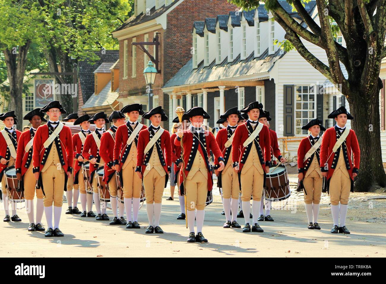 Colonial Fife and Drum marching down Duke of Gloucester street and ...