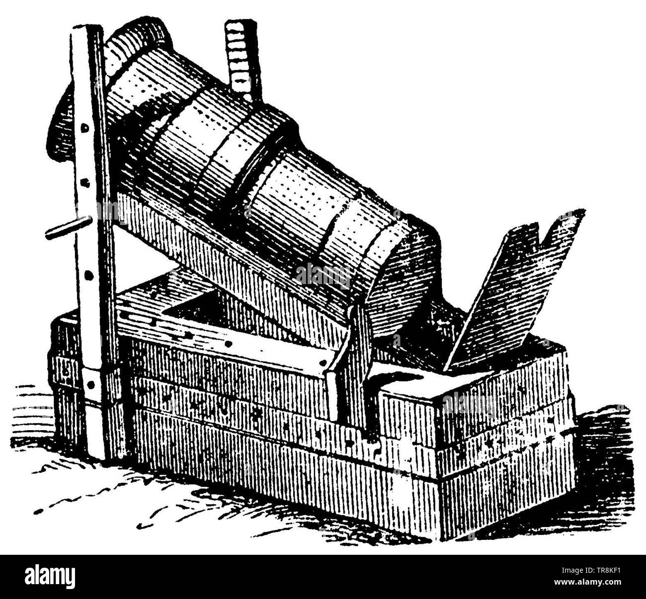 Mortar from the 16th century, , (encyclopedia, 1893 Stock Photo - Alamy