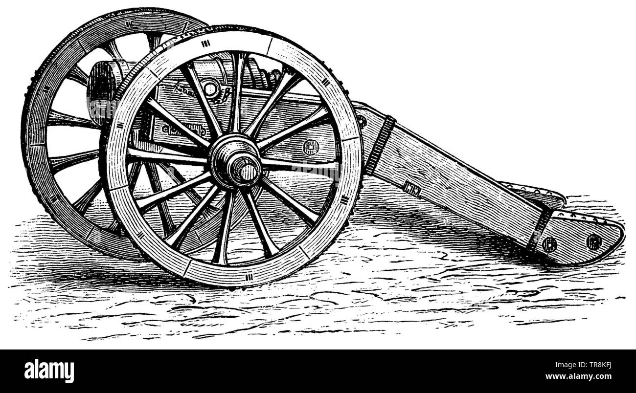 Howitzer from the 18th century, , (encyclopedia, 1893 Stock Photo - Alamy