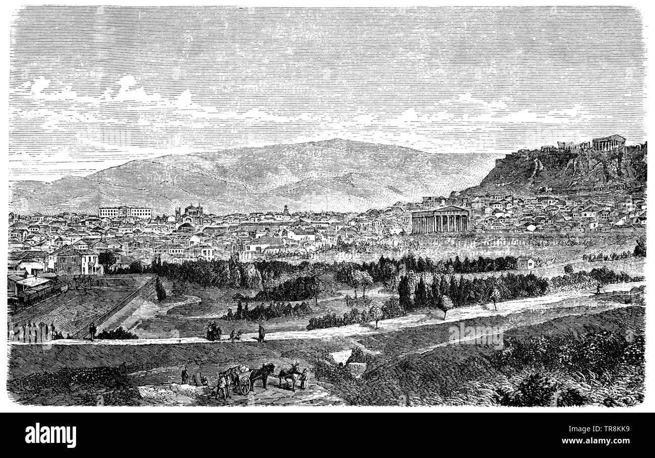 Athens around 1900, , (encyclopedia, 1893 Stock Photo - Alamy
