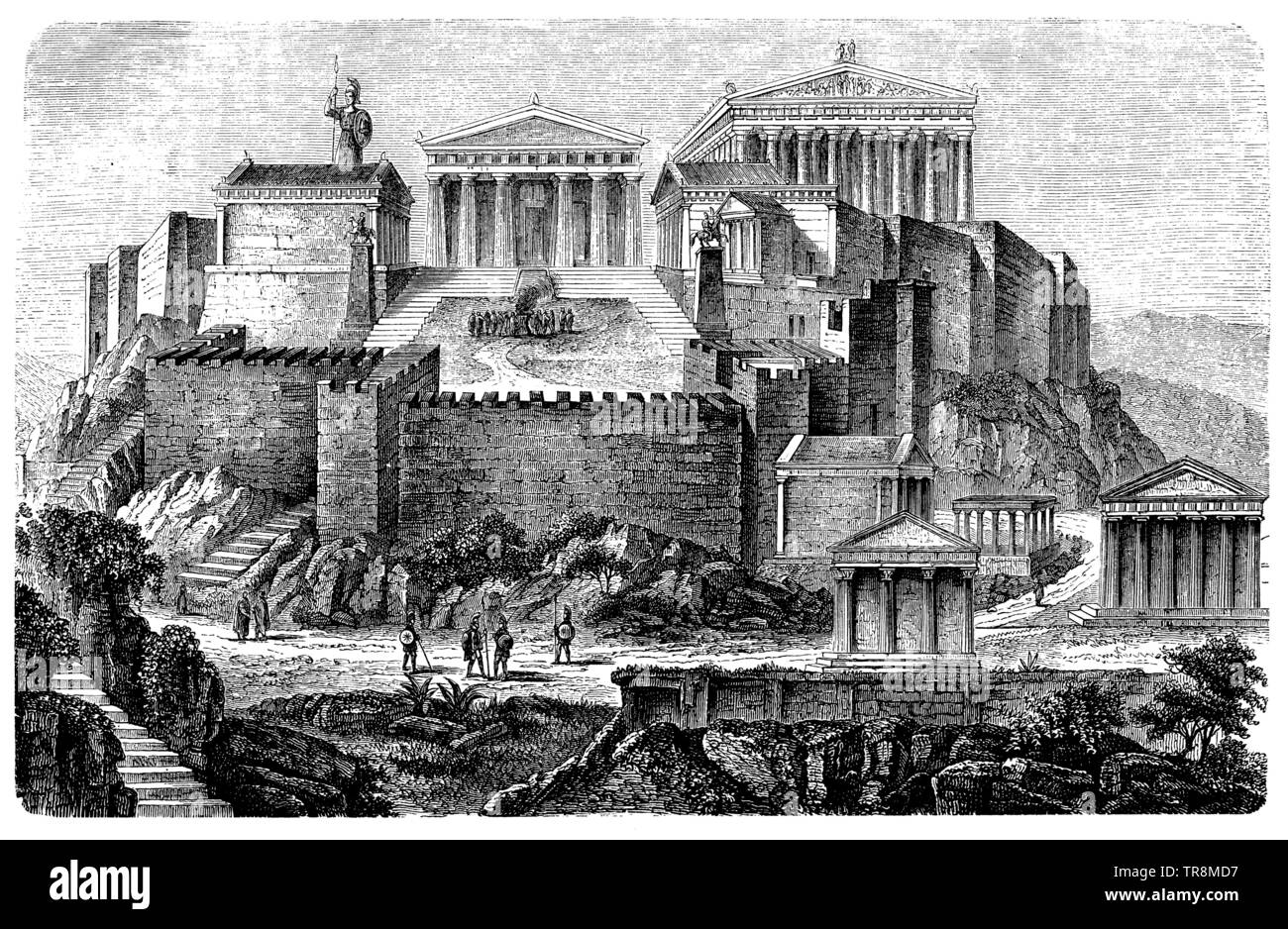 Acropolis of Athens at the time of Pericles, , (art history book, 1887 ...
