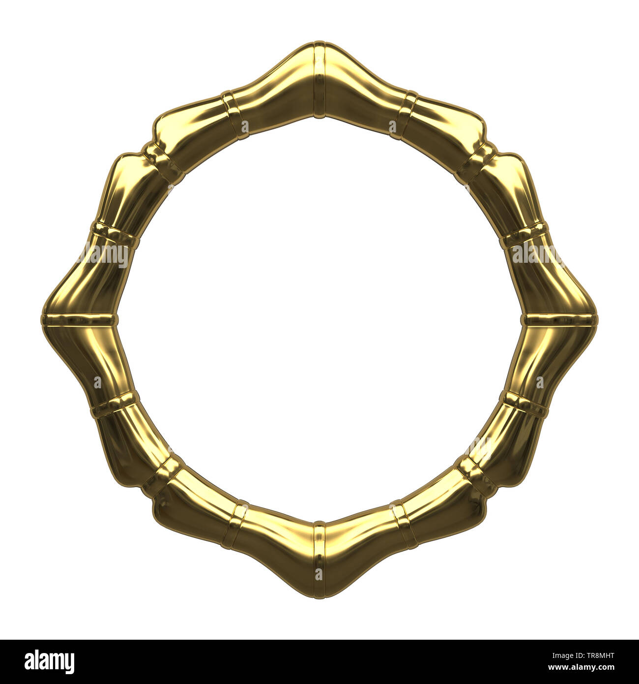 Abstract golden frame isolated on white background. 3D rendering Stock ...