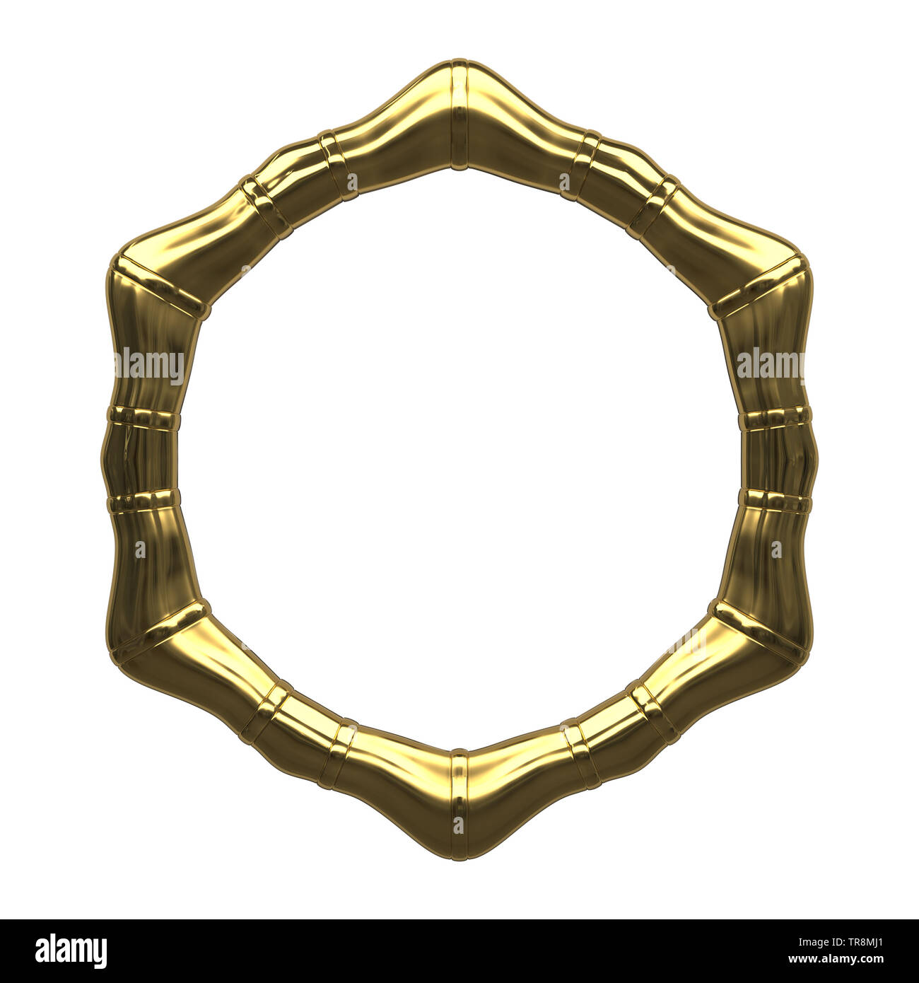 Abstract golden frame isolated on white background. 3D rendering Stock ...