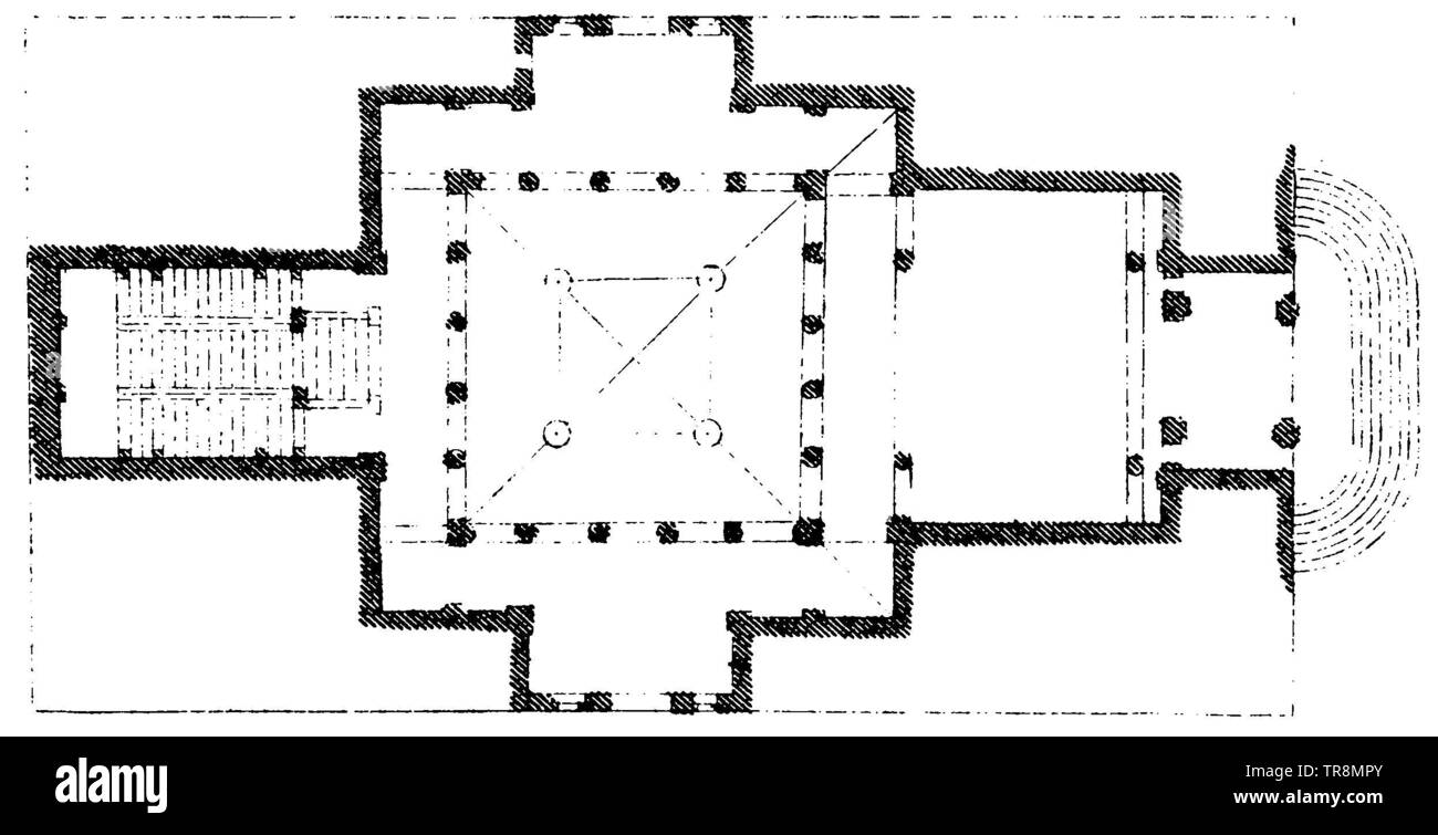 Palace Grassi in Venice: floor plan., , (cultural history book, 1875 ...