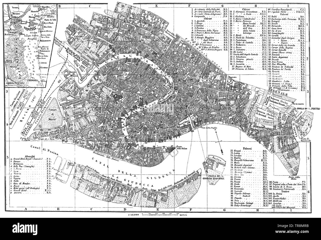 Venice: Plan, , (encyclopedia, 1893 Stock Photo - Alamy