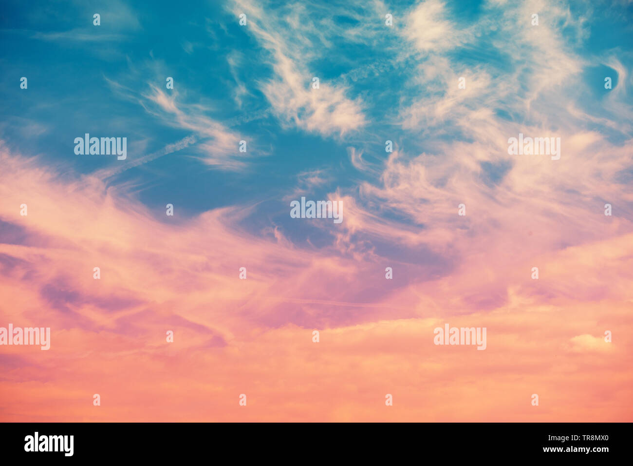Colorful cloudy sky at sunset. Gradient color Stock Photo - Alamy