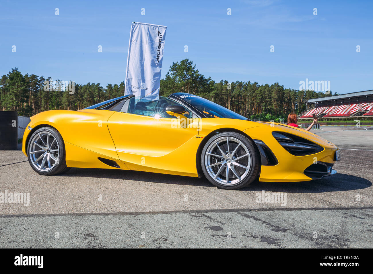 City Riga, Latvian Republic. Sport car -Mclaren in Bikernieku race ...