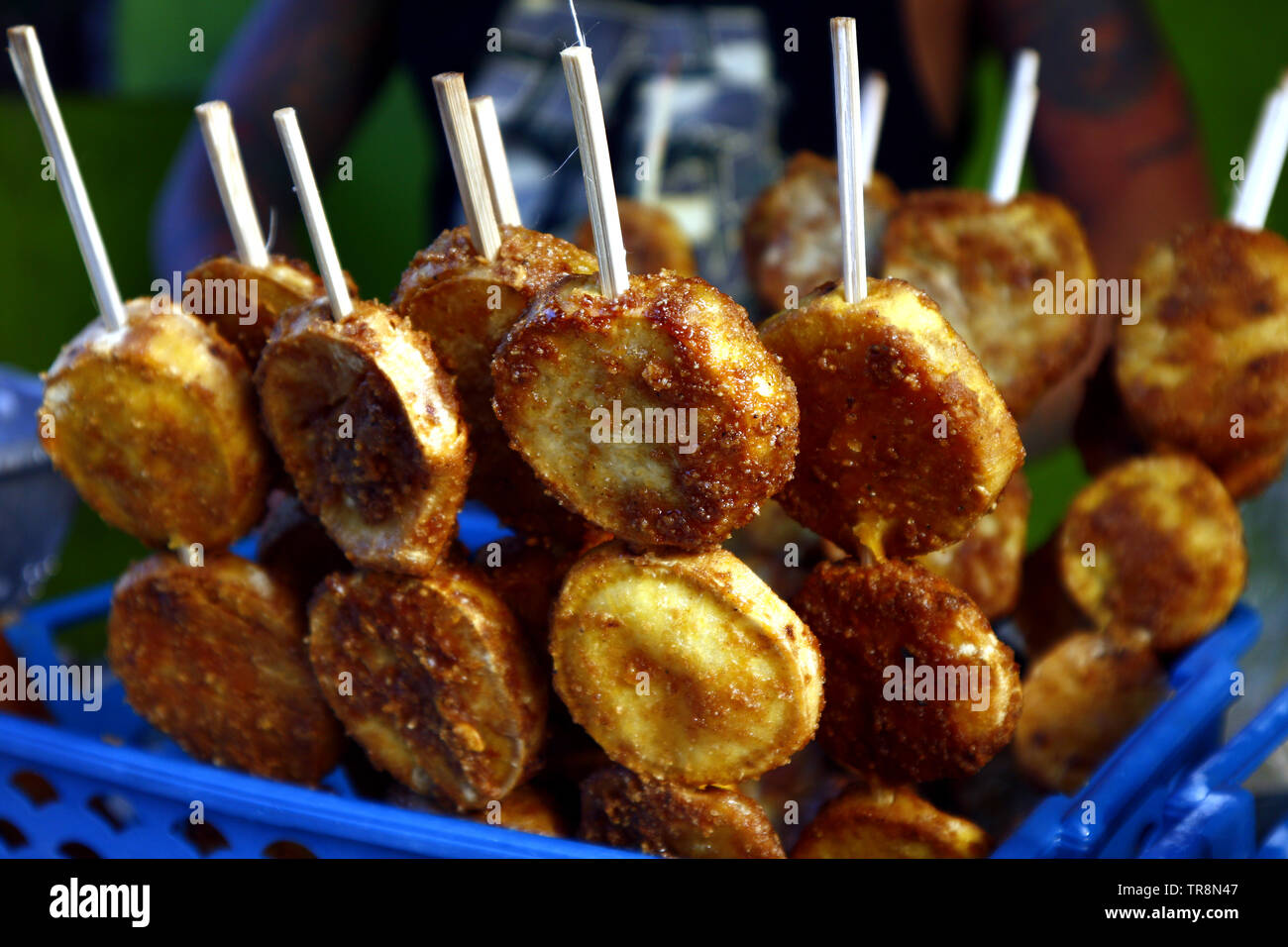 Photo of freshly cooked Camote Cue or deep fried sweet potato with ...