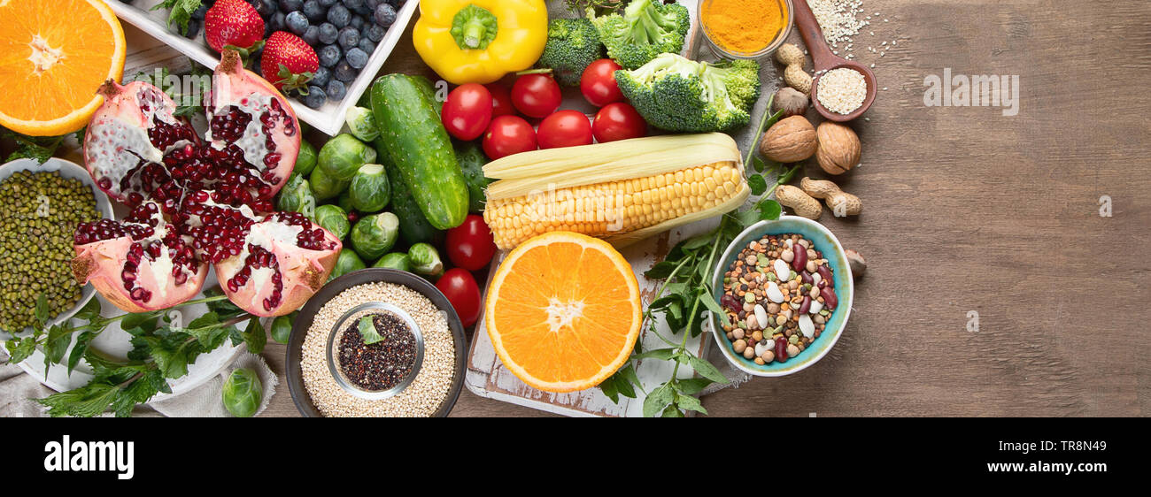 Healthy diet background. Clean and detox eating. Vegan or gluten free ...